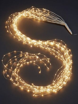 Hellum LED-Lichterkette au&szlig;en Font&auml;ne Tauperlen Kupferkabel 700 warm-wei&szlig;e, 59 lm, LED beleuchtet 1,7m Lichterkette Timer+Trafo f&uuml;r Garten Balkon Terrasse Pa