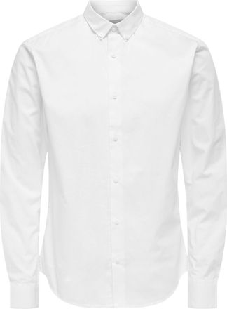Only & Sons Herren Onspoplin Btn Down Shirt Ls Exp Re Hemd, Weiß, XXL EU