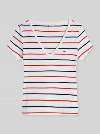 Tommy Jeans Slim Fit T-Shirt aus Baumwoll-Mix