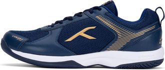 Hundred Court Star Non-Marking Professional Badminton Shoes for Mens (Navy/Gold, EU 40/UK 6/US 7) | X-Cushion Protection | Suitable for Indoor Tennis/Squash/T