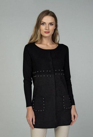 Passioni Langjacke mit Nietendetails