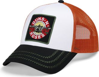 Amplified Trucker Baseballkappe mit verstellbarem Snapback-Verschluss, Atmungsaktiv - Guns N Roses, Weiss-Schwarz-Orange