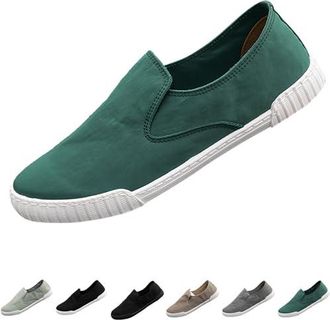 Generic Chaussures classiques en toile pour homme - Douces et confortables - Chaussures de sport plates - Chaussures de course &agrave; enfiler - Respirantes et conf
