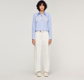 Sandro Chemise en coton brod&eacute;e