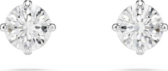 Swarovski Stilla Attract Ohrstecker, Rund, Klein, Weiss, Rhodiniert