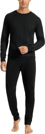 Uncover by Schiesser Herren Pyjamas Schlafanzug lang, Schwarz, 58 EU