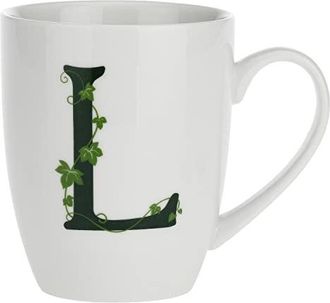 La Porcellana Bianca Tasse Buchstabe L, Wei&szlig; - Heimdekoration, K&uuml;che - Atupertu Linie - Geschenkidee - Steinware - 380 cc