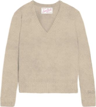 MC2 Saint Barth Femme, Pulls, Beige, Taille: 40 FR V-neck Tricots