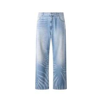 Roberto Cavalli Zebra Design Denim Jeans - - Jeans - Herren - Blau - W34