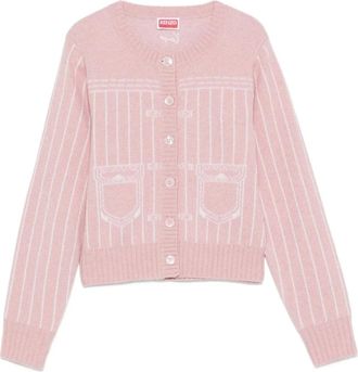 Kenzo Femme, Pulls, Rose, Taille: 42 FR Cardigan Trompe loeil