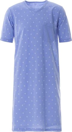 Lucky Brand Herren Nachthemd Kurzarm Punkte Rundhals Knöpfe Tasche, Farbe:blau, Größe:XL