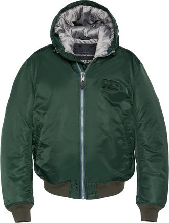 Schott NYC Bombers mit Kapuze mit Schott Ma1Guardrs Forest, grün, XXL