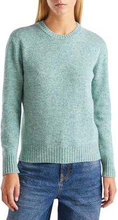 Benetton Maglia G/C M/L 103me1n23 Pull, Vert, L Femme