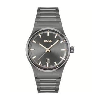 HUGO BOSS Homme, Accessoires, Gris, Taille: ONE Size Montre Analogique Moderne en Acier Inoxydable Gris