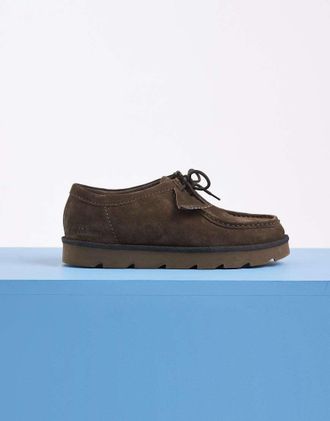 Clarks Meare Walla chaussures en daim vert fonc&eacute;
