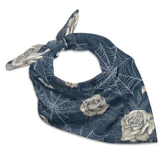 Generic Écharpe carrée en soie avec motif de chauve-souris et toile daraignée - Écharpe légère et respirante - Cadeau pour homme et femme, multicolore, 46x46c