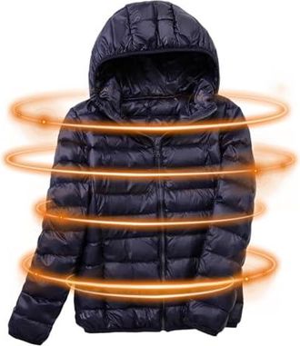 Generic Doudoune l&eacute;g&egrave;re pour femme, doudoune repliable pour femme | Doudoune l&eacute;g&egrave;re doudoune dhiver avec fermeture &eacute;clair | Doudoune matelass&eacute;e pour femme pli