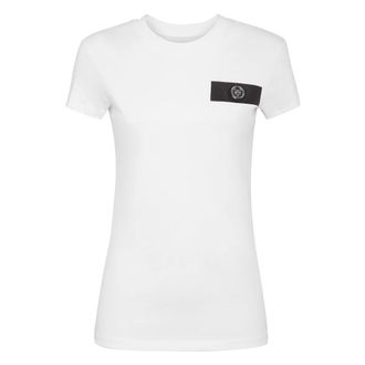 Plein Sport Femme, Tops, Blanc, Taille: 36 FR T-Shirt Col Rond