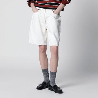 Prada Wei&szlig;e Bermuda-Shorts aus Used-Denim