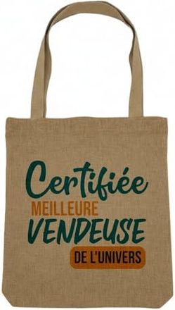 Fabulous Sac Shopping Tote Bag Aspect Lin - Certifi&eacute;e meilleure Vendeuse de lunivers Boutique Magasin - Sac de Courses Toile Epaisse 360g Beige Naturel Cabas P