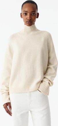 Arket Wollpullover Mit Rollkragen -Wei&szlig;