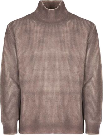 ATOMOFACTORY pull côtelé à col roulé - Marron