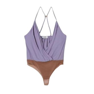 Elisabetta Franchi Femme, Tops, Violet, Taille: 38 FR Viscose Georgette Bodysuit