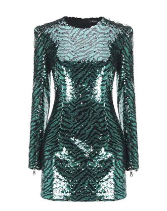 Balmain Green Sequin Mini Dress Size 36