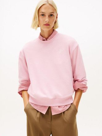 Tommy Hilfiger Sweatshirt TH SCRIPT REG TERRY SWTSHRT Baumwollmischung, Stretch, regular fit