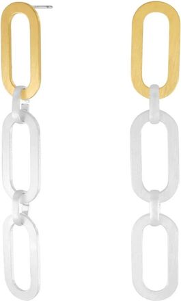 Dansk Copenhagen Boucle doreille Audrey &agrave; maillons ovales - Femme - Accessoires - Jaune - Taille: ONE Size