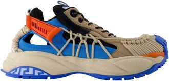 Versace Beige Leder Kokos Sneakers - - Shoes - Herren - Mehrfarbig - 42 EU