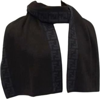 Fendi unisex, Pre-owned, Bleu, Taille: ONE Size &Eacute;charpe en laine Pre-owned