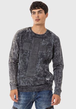 Cipo & Baxx Rundhalspullover Pullover (1-tlg) mit modischem Muster