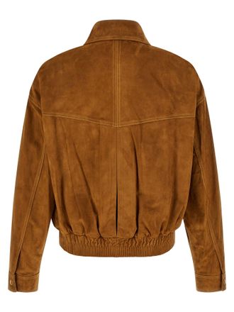 Versace Suede Blouson Jacket - brown
