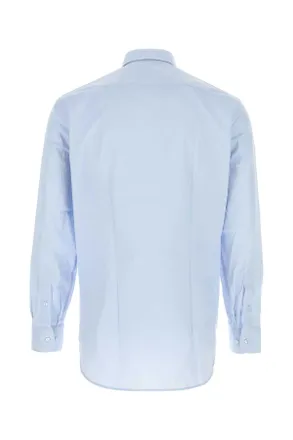 Etro Mens Pastel Light Blue Stretch Poplin Shirt B3033 Exterior: Cotton Elastane Camicie