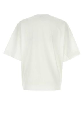 Alexander McQueen Womens White Cotton Oversize T-Shirt Opticalwhite Exterior Exterior: T-shirts And Polos