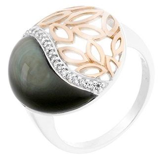 Orphelia Femme Argent 925/1000 Argent| Silver Rond Noir Zirkonia