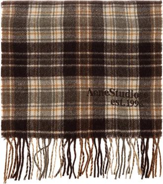 Acne Studios Kaschmirschal im Tartan-Muster - - Accessories - unisex - Braun - ONE SIZE