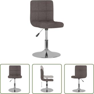 vidaXL Drehstuhl - Esszimmerstuhl Drehbar Taupe Stoff