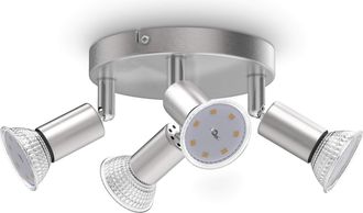 B.K.Licht LED Deckenlampe, warmwei&szlig;e Lichtfarbe, schwenkbar, GU10 Fassung, LED Deckenleuchte, Lampe, Wohnzimmerlampe, Schlafzimmerlampe, K&uuml;chenlampe, Deckenstra