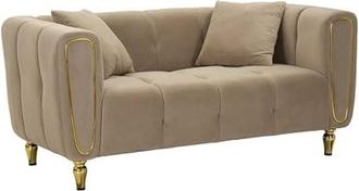 Dmora Sofa 2-Sitzer Japura 81x155x71h cm Grau Mit Kissen