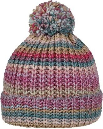 Lierys Bonnet &agrave; Pompon Finja Femme/Homme - Made in Germany en Tricot pour lhiver avec Revers, Revers Hiver Automne-Hiver - Taille Unique Rose-Bleu