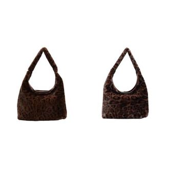 Generic Sac fourre-tout en peluche imprim&eacute; l&eacute;opard, sac bandouli&egrave;re tendance, capacit&eacute; id&eacute;ale pour usage quotidien et f&ecirc;tes