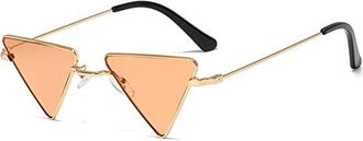 Generic Lunettes de soleil triangulaires en métal pour hommes et pour femmes, film océan, tir de rue, vacances en plein air, lunettes pare-soleil (couleur : B