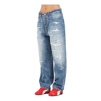 Dsquared2 Femme, Jeans, Bleu, Taille: 38 FR Jeans en denim d&eacute;truits pour femmes, hommes et enfants