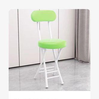 Generic Tragbarer, Faltbarer Barhocker mit R&uuml;ckenlehne, runder, gepolsterter K&uuml;chenstuhl, Essplatz aus Kunstleder f&uuml;r Fr&uuml;hst&uuml;cksbar, Wohnzimmer und Studentenw