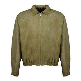 Prada Wildlederjacke - - Jackets - Herren - Gr&uuml;n - L