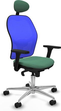 Piqueras y Crespo Atmungsaktiver Schreibtischstuhl mit 3D-Armen, h&ouml;henverstellbarer Lendenwirbelst&uuml;tze und festem Kopfteil, ausgestattet mit 5 Positionen und eingesprit