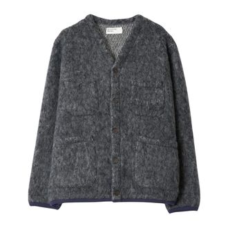 Universal Works Losso Mohair Mix Cardigan - Homme - Pulls - Gris - Taille: XL