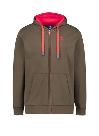North Sails Herren Sweatjacke gr&uuml;n Baumwolle unifarben